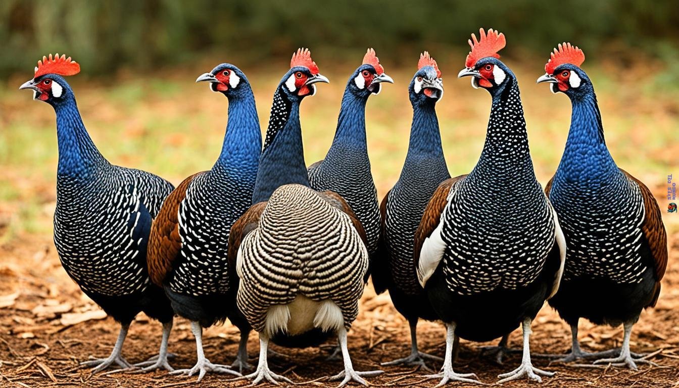 How do guinea fowl interact with other members of their species?